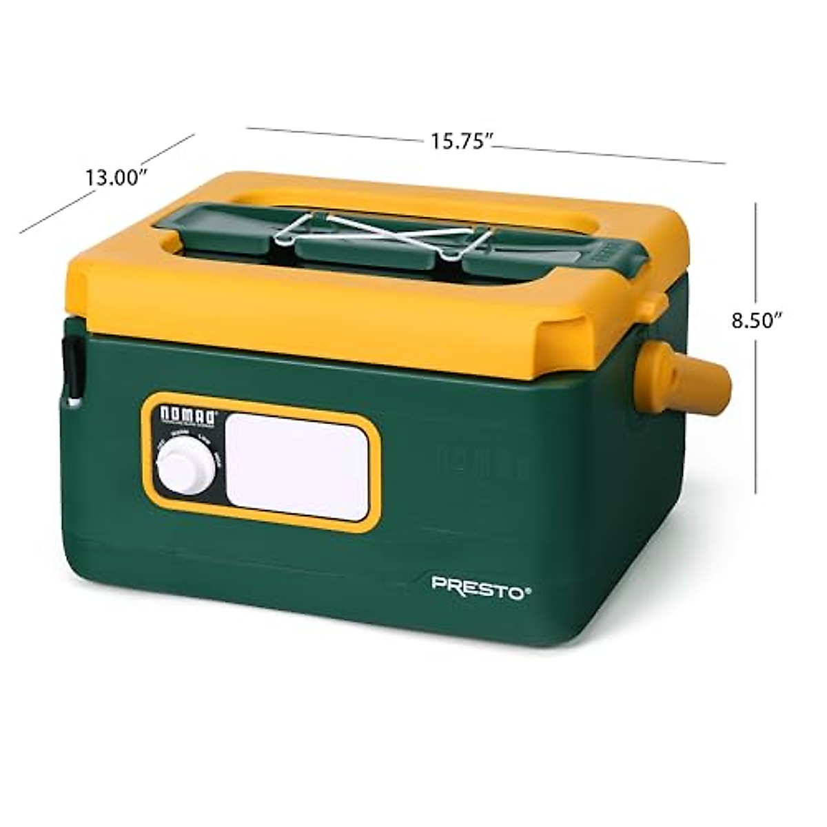 Presto 06019 8-Quart Nomad Traveling Slow Cooker, Locking Lid, Dry Erase Board, Green/Gold