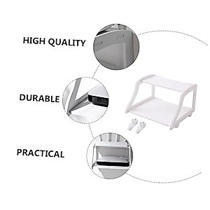 KOMBIUDA 1pc Router Storage Rack Layer Storage Shelf Router Wall Holder Router Stand Double-layer Storage Holder Mini Router Shelf Supports Shelf Holders Set-top-box Rack Plastic White