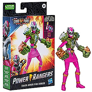 Spider-Man Power Rangers Dino Fury Smash Armor Pink Ranger, 6-Inch Power Rangers Action Figures Make Great Gifts for Boys and Girls Ages 4 and Up