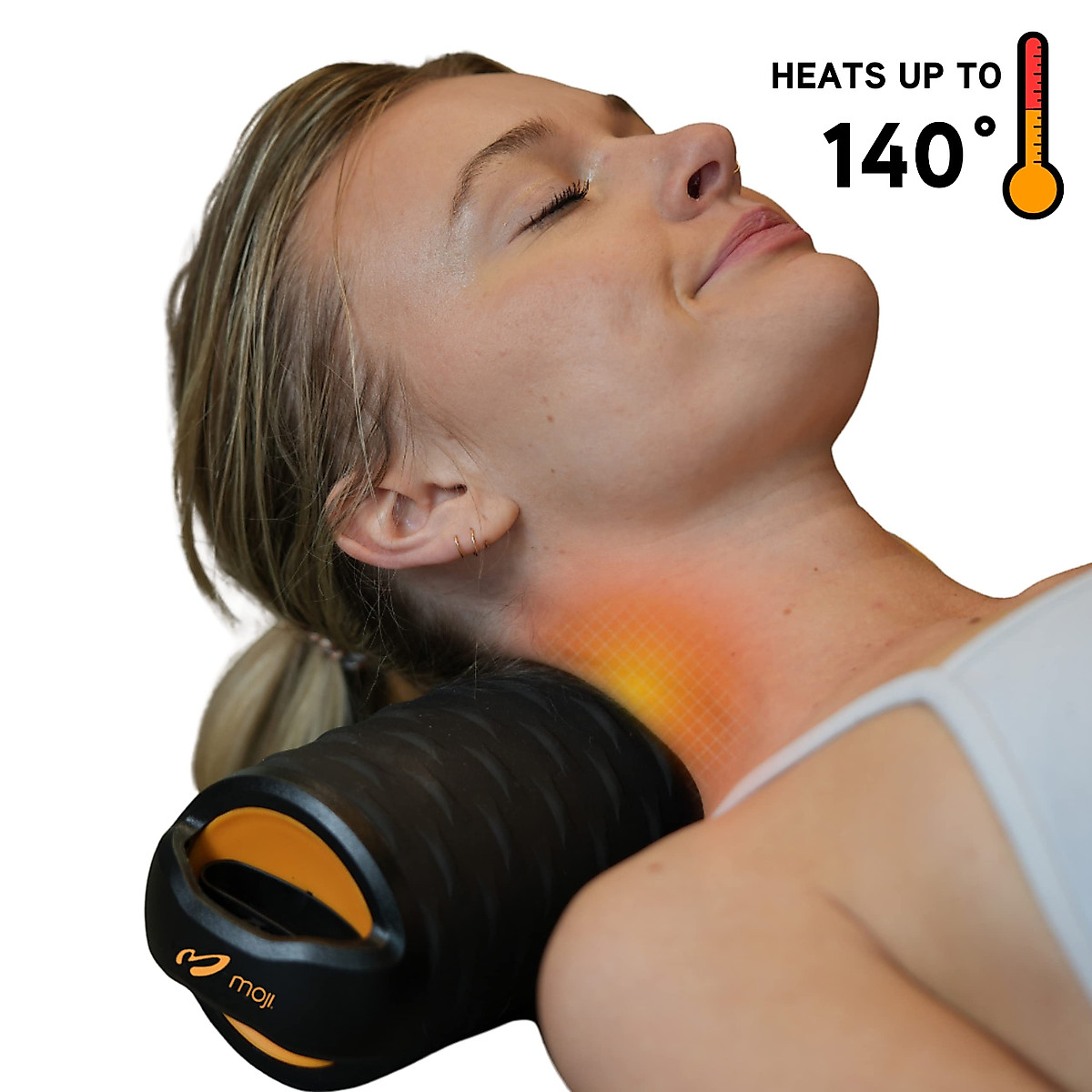 MojiHeat Roller V3, Heated Roller for Back & Neck Pain, Great Replacement for your Traditional Foam Roller, Firm for Deep Tissue Massage, Physical Therapy, Exercise Recovery, Microwavable