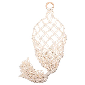 Cabilock 1pc Cotton Rope Hanging Basket Storage Basket Macrame Hanging Planter Space Saving Fruit Hanging Wall Basket Macrame Fruit Hammock Storage Mesh Bags Pendant Shopping Potato Wood