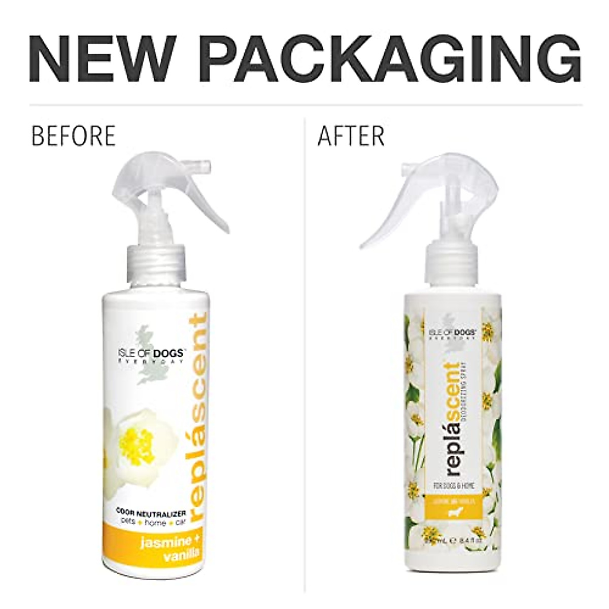 Isle of Dogs Replascents Odor Neutralizing Spray, Jasmine & Vanilla, 8 Ounce (733-8)
