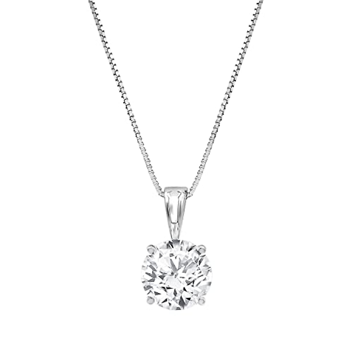 Beyond Brilliance 1.00 Carat Solitaire Diamond Pendant Necklace for Women | Round Cut Lab Grown Diamond | 14K White Gold Pendant (VS-SI) | Fine Jewelry for Her | Gift Box Included
