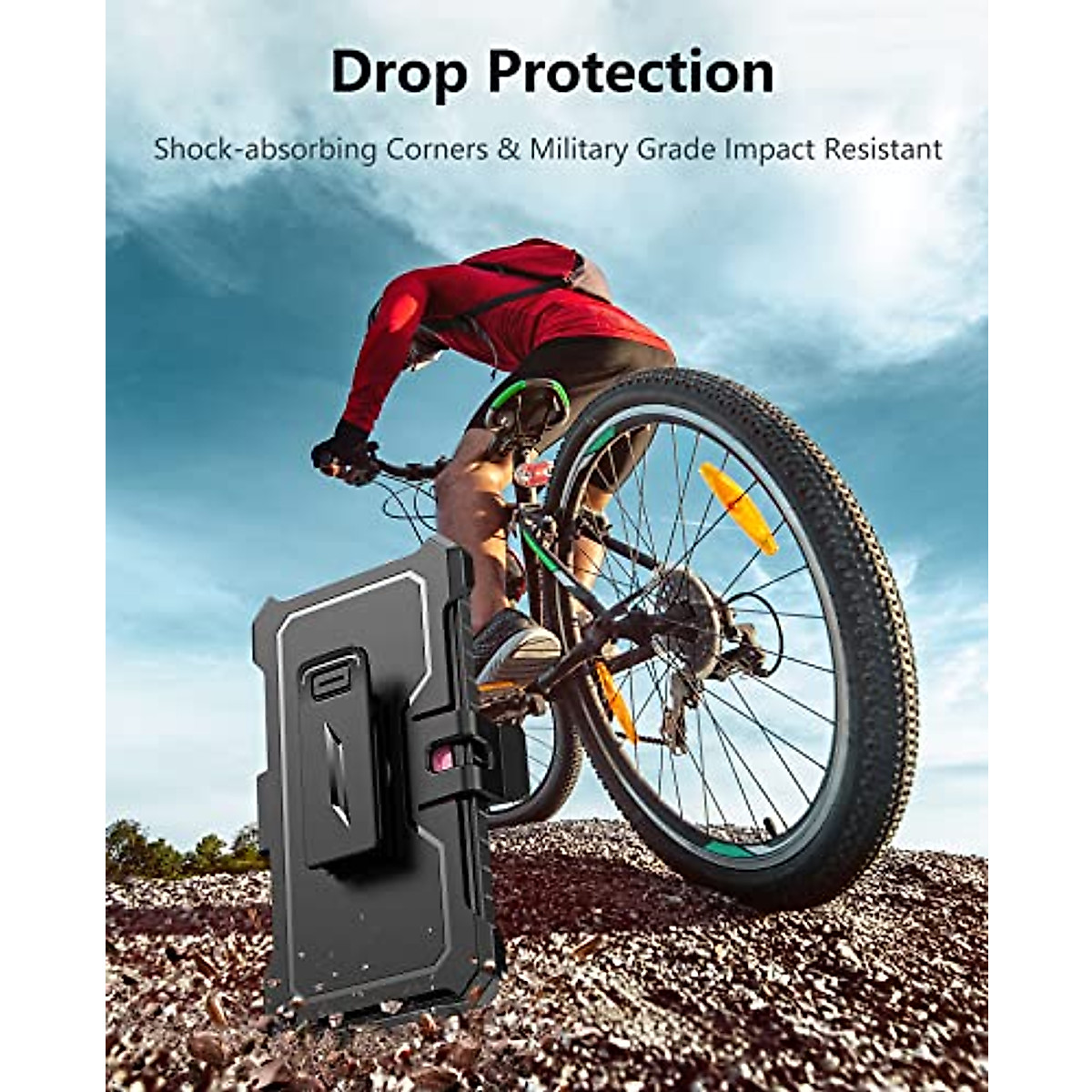 SOiOS for Samsung Galaxy A53 5G Case: with Built-in Screen Protector & Kickstand | Full-Body Dual Layer Rugged Belt-Clip Holster | Heavy Duty Shockproof Protective Phone Cover - 6.5inch - Black