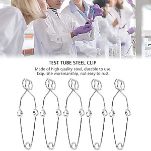 5pcs Spring Steel Test Tube Clip Clamp Labs with Finger Grips Laboratory Experiment Testing Holder Tool,14.5cm / 5.7inch
