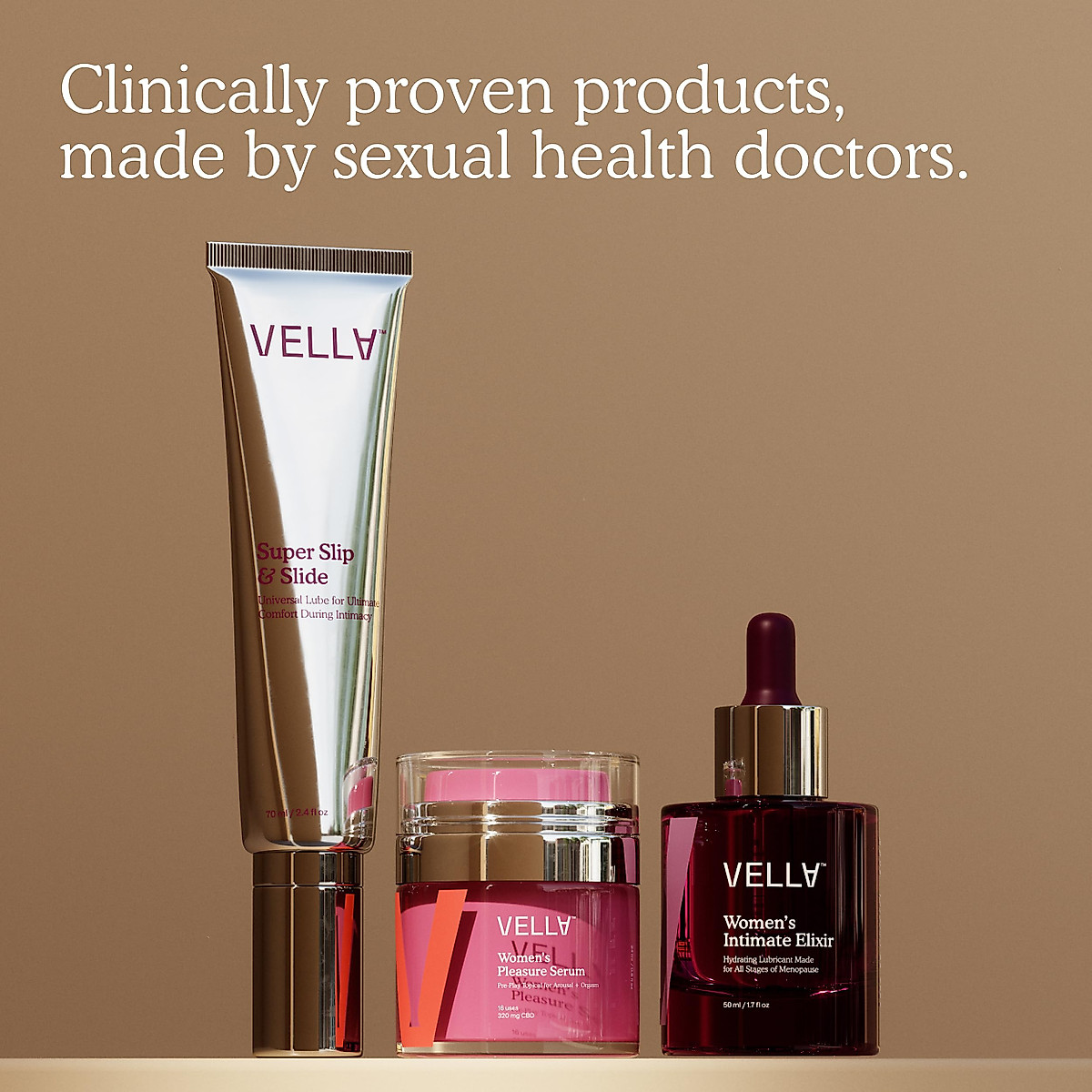 Vella Super Slip & Slide Non-Greasy Silicone Based Glide for Women & Couples, Feminine Care, Intimate Body Glide with Luxury Skincare Ingredients Squalane & Sea Buckthorn for Lasting Hydration