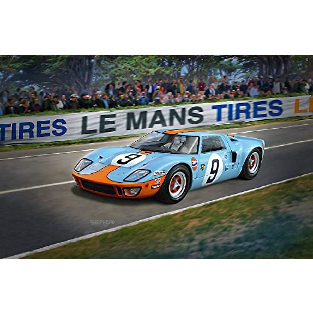 Revell Vell 07696 Ford GT 40 Le Mans 1968 Limited Edition Model Kit 1:24 Scale, Unvarnished
