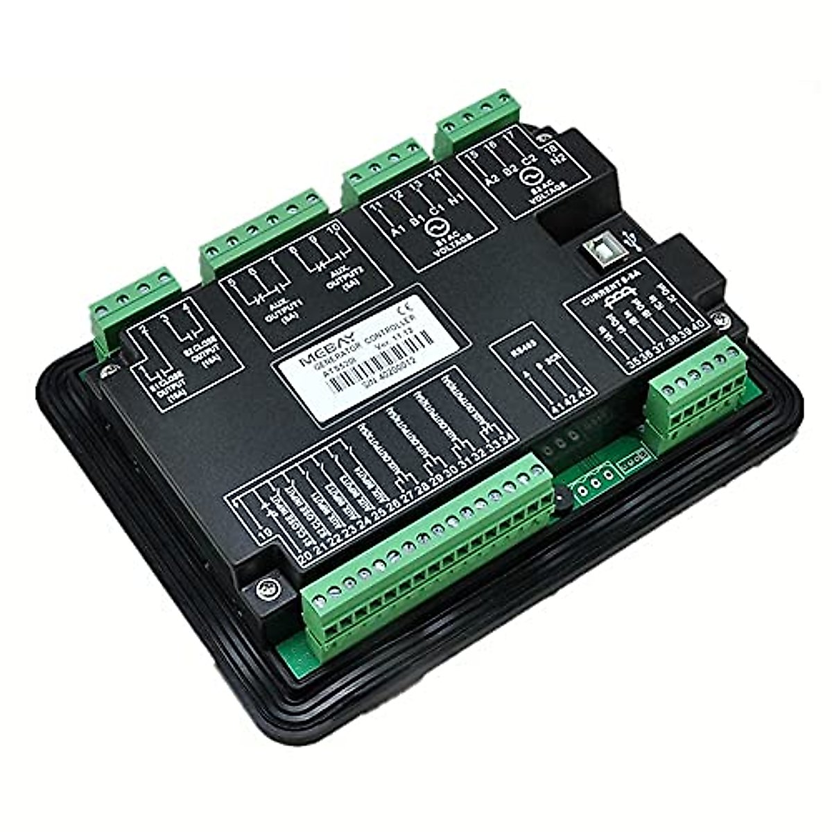 YOKDEN ATS520 Generator Genset Controller Panel ATS Controller Control Auto Transfer Switch Dual Power DC 8V-36V AC 90-280V Single Phase Three Phase 3.5” LCD Screen