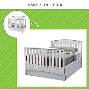 CC KITS Full Size Conversion Kit Bed Rails for Delta Children's Abby Crib (White)