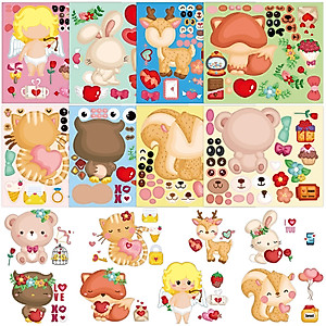 48 Sheets Valentines Stickers for Kids Make Your Own Valentines Sticker Sheets Home Classroom Party Favor Art Craft School Rewards