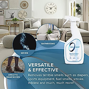 Zero Odor Multi-Purpose Odor Eliminator - Air & Surface Odor – Patented Technology Best for Bathroom, Kitchen, Fabrics, Closet- Smell Great Again, 22oz (Over 500 Sprays)