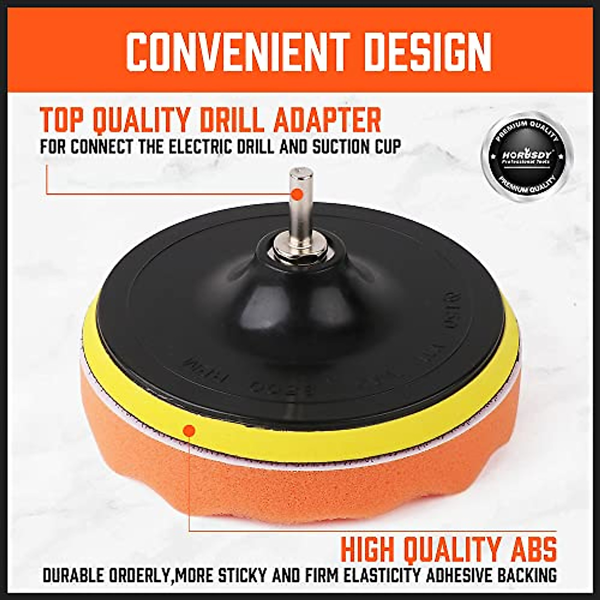 HORUSDY 6" Buffing Pad Kit, Polishing Pad Kit for 6 Inch Backing Plate Compound Buffing Sponge and Woolen Pads Cutting Polishing Pad Kit for Car Buffer Polisher, Polishing and Waxing.