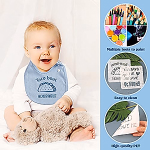 30 Pack Baby Shower Stencils Cute Onesie Stencil Mixed Animals Pattern Painting Stencils Templates Reusable for Painting Bodysuit Bags Shirts