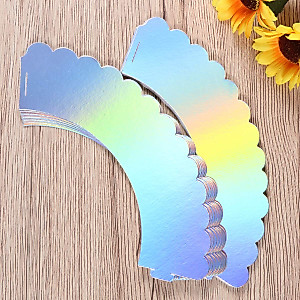 Abaodam 48 Pcs Rainbow Cupcake Liners Cupcake Wrappers Holders Muffin Liners Baking Cups for Wedding Birthday Baby Showers Decoration