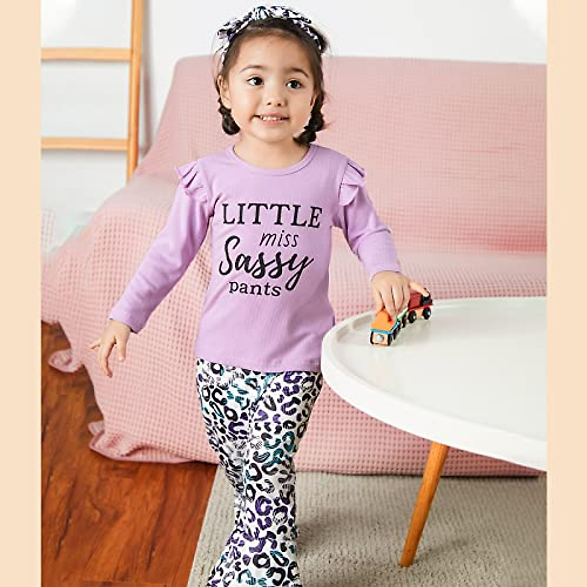 SYNPOS Toddler Girl Newborn Infant Clothes Set, Baby Girl Gifts Set Long Sleeve Sweatshirts Tops Pants Outfits