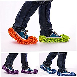 VOSAREA 1 Pair Household Cleaner Microfiber Cleaner Floor Cleaning Slippers Floor Dust Dirt Hair Cleaner Dust Mop House Shoes Dust Mop Slippers Lay Shoe Cover Dust Mop Slipper Mop Cap Hair