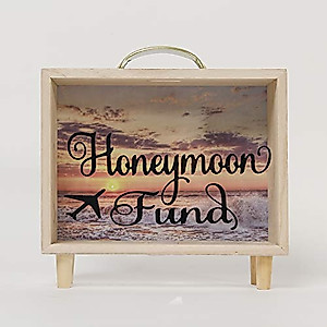 Sweet FanMuLin Shadow Box Frame, Wooden Money Box, Wedding Wood Bank (Honeymoon Fund)