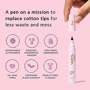 Quick Fix Makeup Remover Pen, Reusable Makeup Eraser for Correcting Eyeliner Pen Mistakes, Easy-to-Use Mascara Remover and Waterproof Makeup Remover for Eyes, Brows and Lips, 3.5 g - The Quick Flick