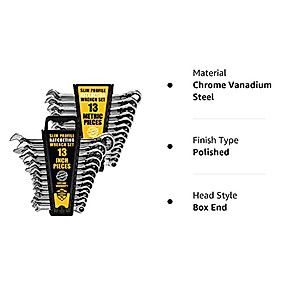 TOOLGUARDS Ratcheting Wrench Set 26 Pieces INCH/MM slim profile with Rack Organizer - Wrenches - 100% Lifetime Satisfaction Guarantee