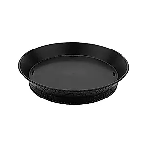 G.E.T. RB-880-BK Round Serving Basket with Base and Drainage Slots, 10.5", Black (Set of 12)