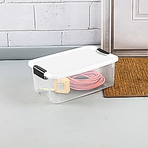 Sterilite 18 Quart Clear Plastic Stackable Storage Container Bin Box Tote with White Latching Lid Organizing Solution for Home & Classroom, 30 Pack