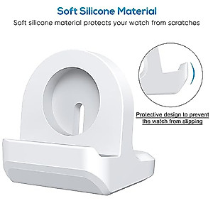 Stand for Samsung Galaxy Watch 7 40,44mm /Watch Ultra/Watch 6 Classic/Watch 5/Watch 5 Pro Charger,Non-Slip Silicone Charger Dock Accessories Support Charging Holder -White, Charger Cable Not Included