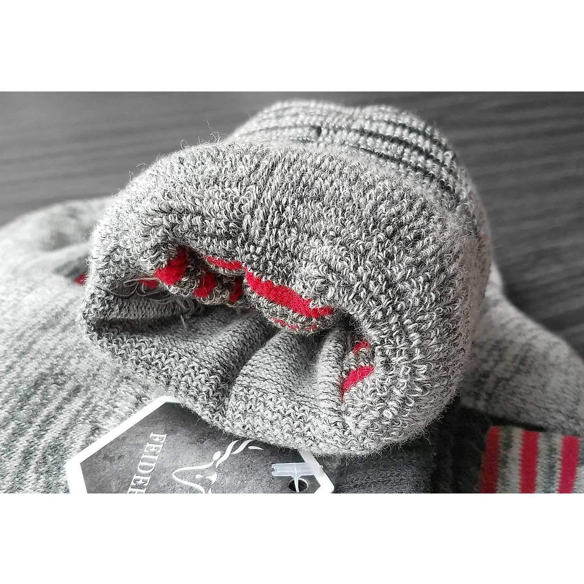 FEIDEER Hiking Socks Walking Socks For Men, 5 Pairs Outdoor Recreation Socks Moisture Wicking Crew Socks (5MSL18105-XL)