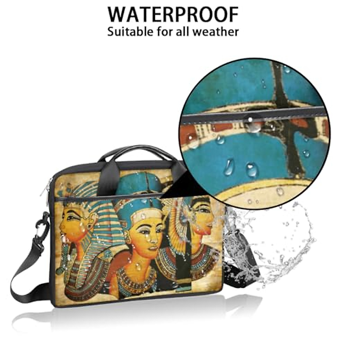 Ancient Human Laptop Computer Bag Waterproof Shoulder Messenger Bag 13-15 inch Durable Laptop Tote Bag with Shoulder Strap Handle Lightweight Crossbody Briefcase