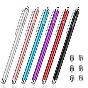 StylusHome Stylus Pens for Touch Screens (6 Pcs), Sensitivity Capacitive Stylus Fiber Tips Touch Screen Pen with 6 Extra Replaceable Tips for for iPad iPhone Tablets All Universal Touch Devices