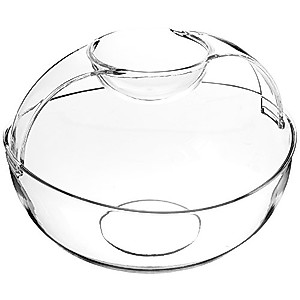 Prodyne CD-2 Arch Chip & Dip Bowl (Removable Arched Dip Cup), Clear
