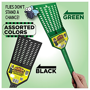 BILLY-BOB Multi-Purpose Heavy Duty Fly Swatter - 2 Pack - Fly Swatter with Bug Scooping Compartments