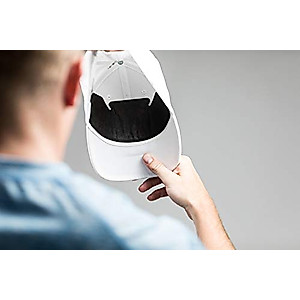 Yupoong 6006 Flatbill Trucker Mesh Snapback Hat with NoSweat Hat Liner (White Front/Black, 1)