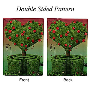 My Little Nest Seasonal Garden Flag Heart Shape Flower Tree Double Sided Vertical Garden Flags for Home Yard Holiday Flag Outdoor Decoration Farmhouse Banner 12"x18"