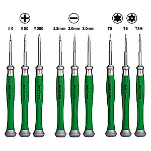 Kaisi Precision Screwdriver Set Magnetic Phillips, Flat and Torx, 10-Piece Professional Repair Kit with Leather Bag for Electronics, Computer, Laptop, Phone, Watch, Jewelry, Eyeglasses, Gamepad, Toys
