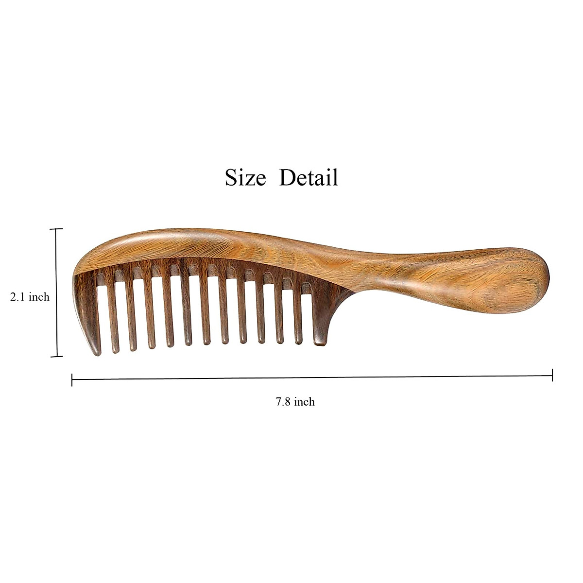 Louise Maelys Hair Comb Wooden Wide Tooth Combs for Curly Hair Detangling Sandalwood