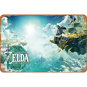 The Legend of Zelda Tears of 4K #5291i Game Poster Metal Tin Sign Wall Decor Signs,Vintage Art Decor for Home Bar Pub Cafe 8x12 inch