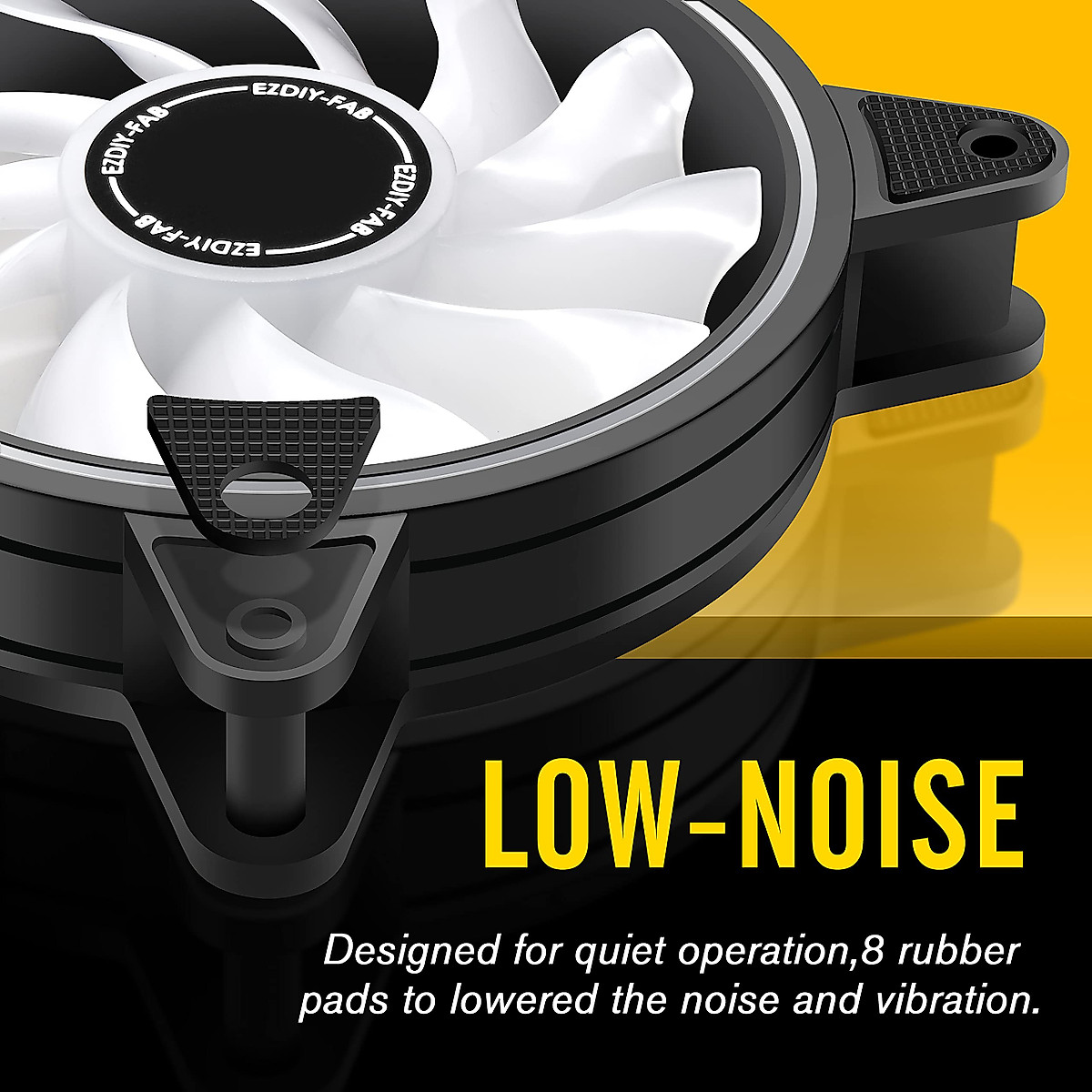 EZDIY-FAB Moonlight 120mm RGB Case Fan with Fan Hub X and Remote,Motherboard Aura SYNC,Speed Control,ARGB Fan for PC Case Desktop-6 Pack