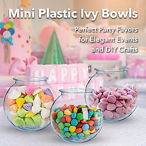 Sterline Plastic Ivy Bowls - 12 Pack - 16 Oz - Fish Bowl for Drinks, Home Décor, Unbreakable Centerpiece, Carnival Game Accessory, Candy Dishes, Ornament Holder, Party Supplies, Sweet Treats