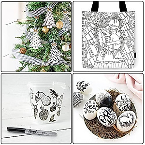 Ultra Fine Permanent Marker Bulk, Lazgol 32 Pack Ultra Fine Point Black Permanent Marker set, Felt Tip Pens Works on Plastic, Wood, Stone, Metal and Glass for Doodling, Marking