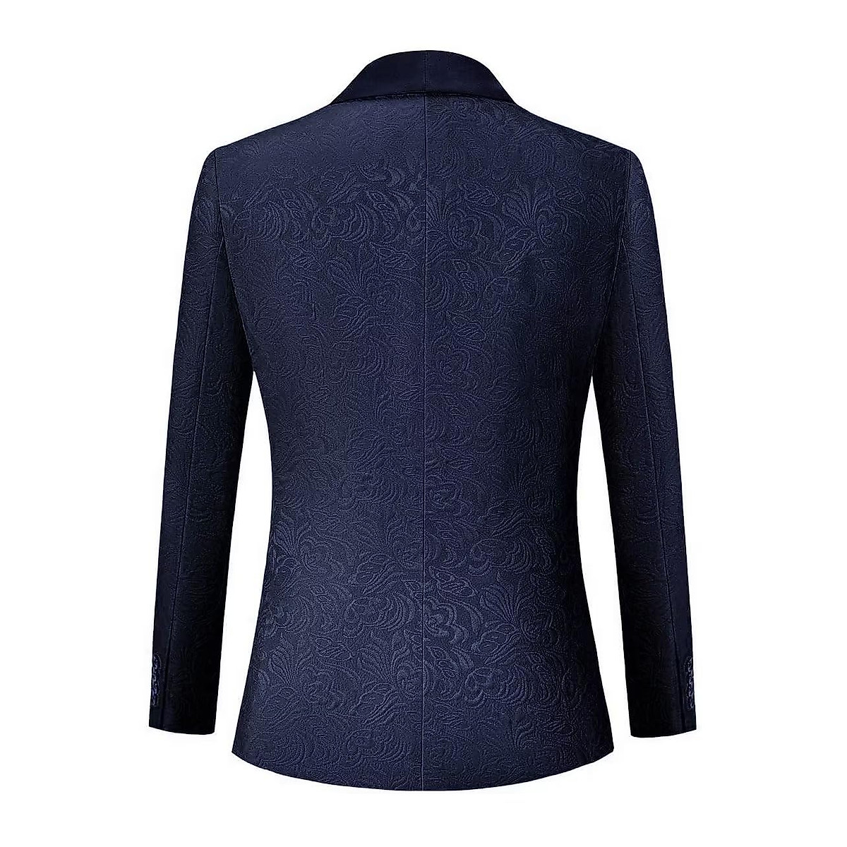 Tuxedo for Men Slim Fit 3 Piece Suit with Bow Tie Shawl Lapel Jacquard Floral Tuxedo Suits for Man Burgundy Size L