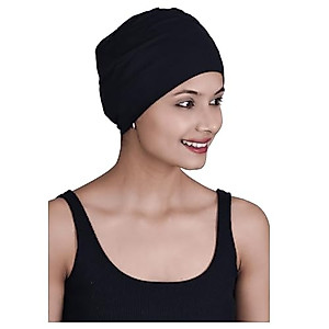 SAKUCHI Chemo Hats Solid Sleep Cap Bamboo Soft Cancer Headwear for Women