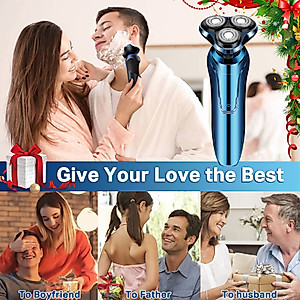 Electric Razor for Men,Electric Shavers for Men Wet Dry,Waterproof Wet Dry Men's Electric Razor for Face Shaving,Cordless Grooming Kit Man Electric Facial Rotary Shaver USB Rechargeable