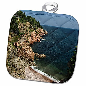 3D Rose Curling Stones-Idaburn Dam-South Island-New Zealand-Au02 Dwa4682-David Wall Pot Holder, 8" x 8"