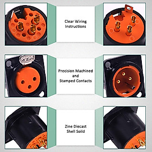 Keadic 8-Pack XLR Male and Female Jack 3 Pin - Chassis Panel Mount Jacks D Series Size, Black Metal Housing - Perfect for Series D Pattern Holes Audio Studio Connector