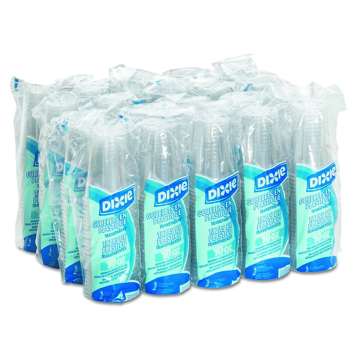 Dixie Crystal Clear Plastic Cups, 10 oz - 25 cups (Pack of 20)