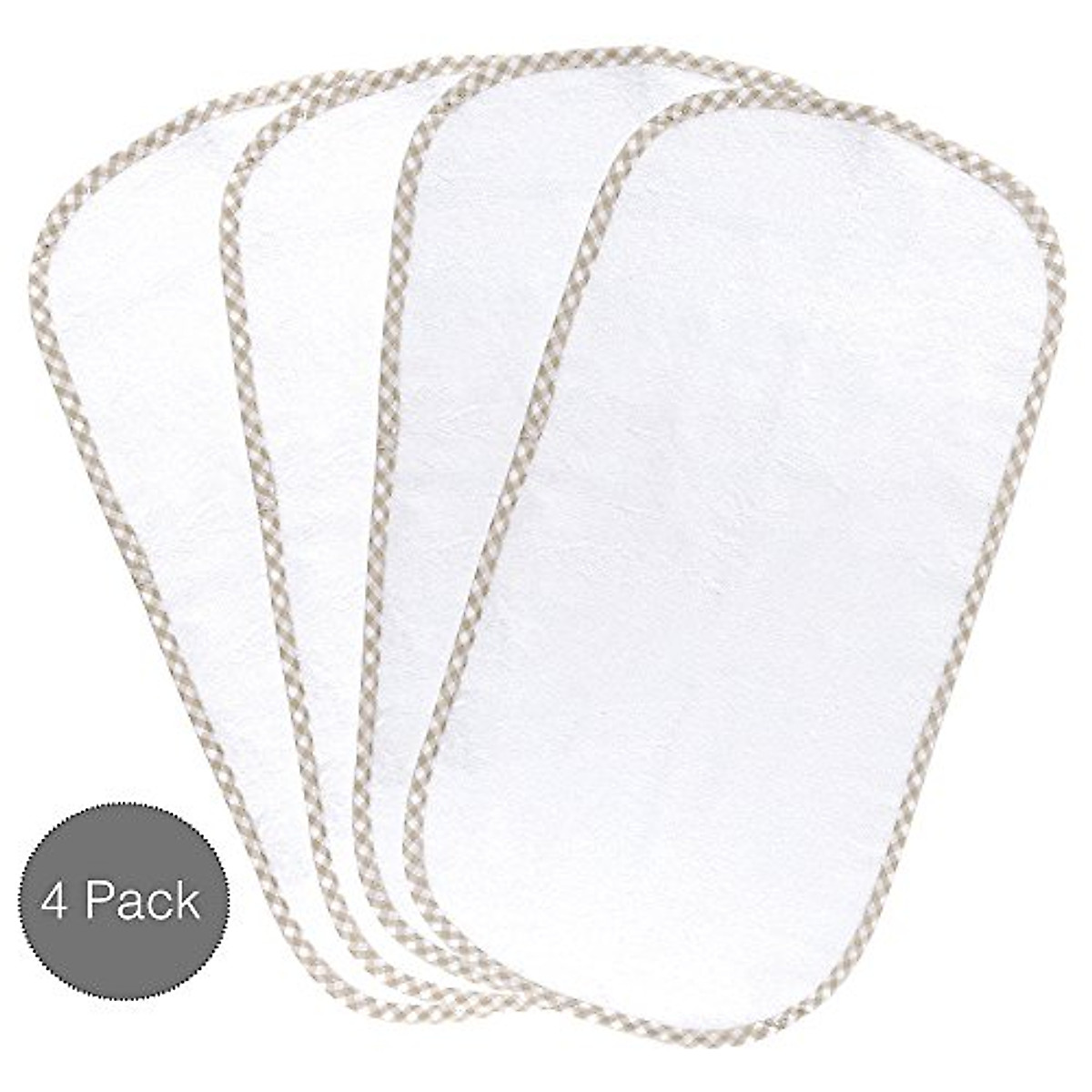 Channing & Yates - Premium Boutique Organic Burp Cloths (4-Pack) Large Face Washcloths - Baby Burp Cloths for Eczema - Thick 22 x 11in - Boutique Baby Must Haves (Beige)