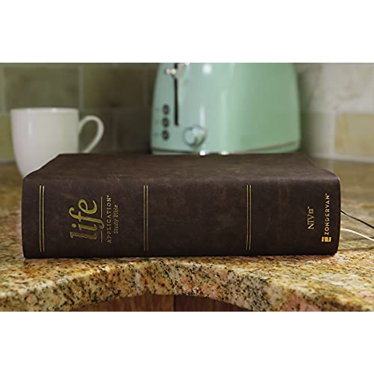 NIV, Life Application Study Bible, Third Edition, Large Print, Bonded Leather, Brown, Red Letter, Thumb Indexed