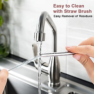 Replacement Straws for 40oz Tumblers,Metal Straws Reusable for Stanley 40oz Cup, 40 oz Tumbler Straw for Simple Modern,4 Pack 12" Extra Long Stainless Steel Straws with Silicone Tips and Cleaner Brush