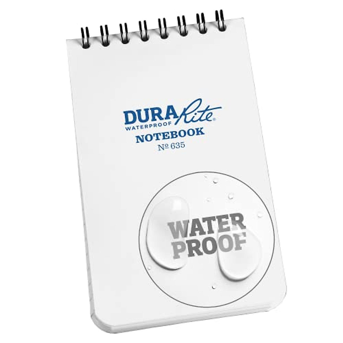 Rite in the Rain Waterproof (DURARITE) Top Spiral Notebook, 3" x 5", White Cover, Universal Pattern (No. 635)