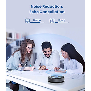 Enther&MAXHUB Upgraded BM21 Bluetooth Conference Speakerphone, Teleconference Speaker with Wireless Charging, USB Speaker with 6 Mics for Home Office, Enhanced 360° Voice Pickup and Noise Reduction